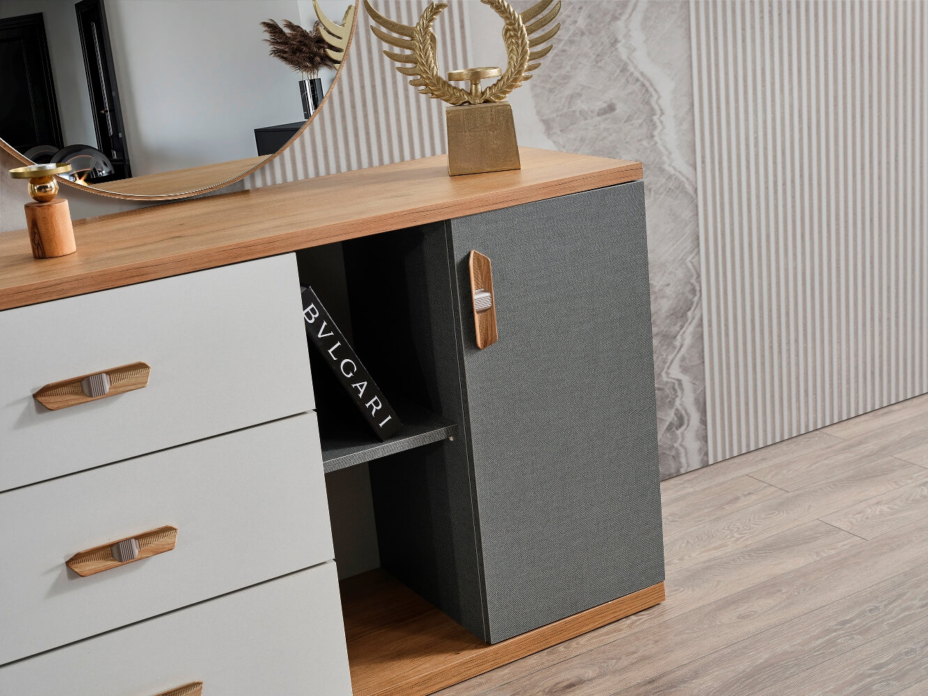 Спален комплект Asya с гардероб с плъзгащи врати - Топ Цени | Мебели Онлайн Orhideamebel.com