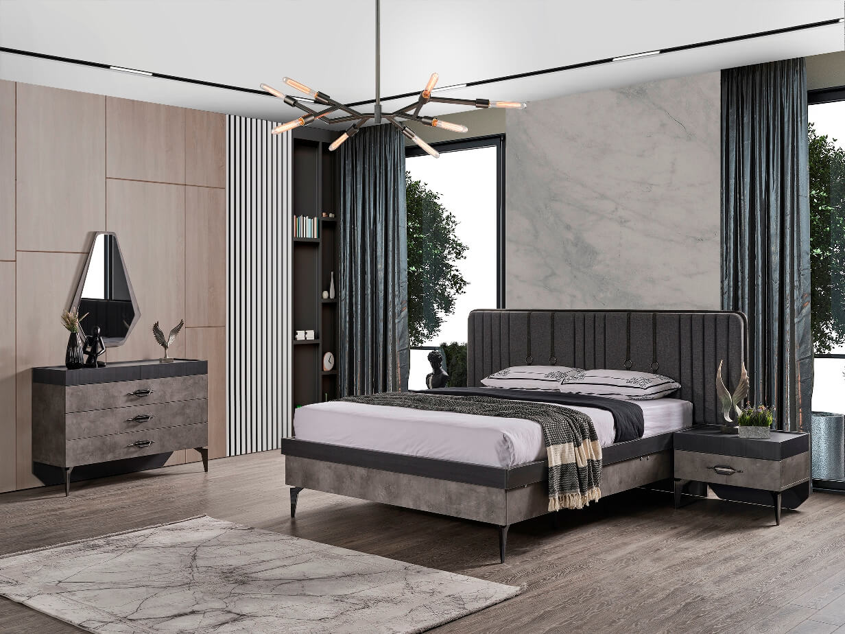 Спален комплект Balat - Retro Gumus - Treveso - Топ Цени | Мебели Онлайн Orhideamebel.com