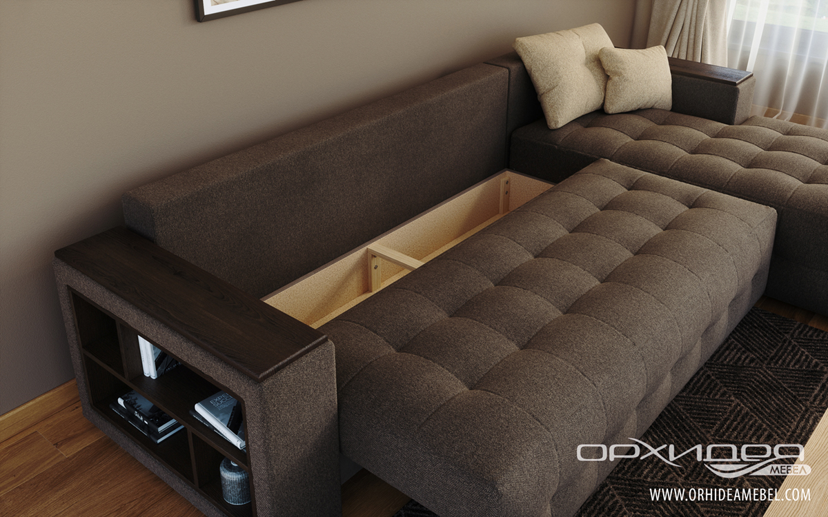 Ъглов диван Леон с твърда основа - Топ Цени | Мебели Онлайн Orhideamebel.com